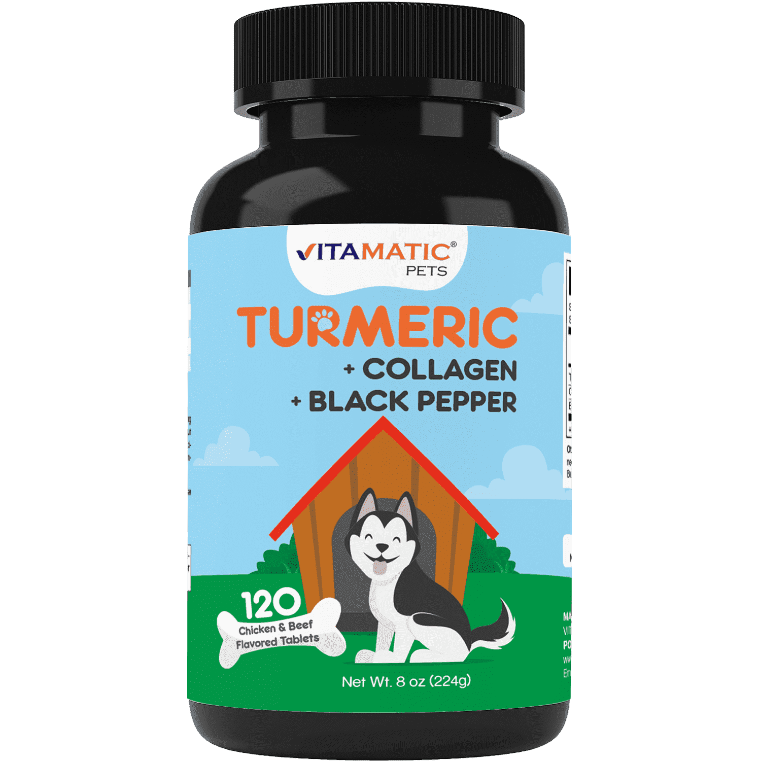 Vitamatic Turmeric for Dogs, Anti-Inflammatory Pain Relief, 120 ...