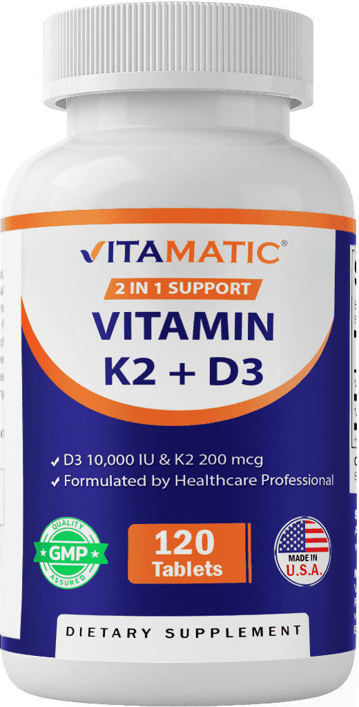 Vitamatic Vitamin D3 K2 Supplements with 10,000 IU Vitamin D + 200mcg ...