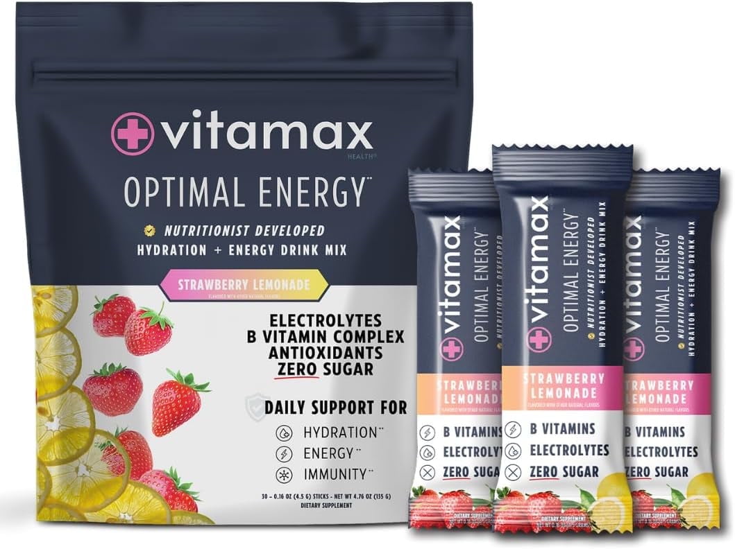 Vitamax Health Optimal Energy - Strawberry Lemonade- Sugar Free ...