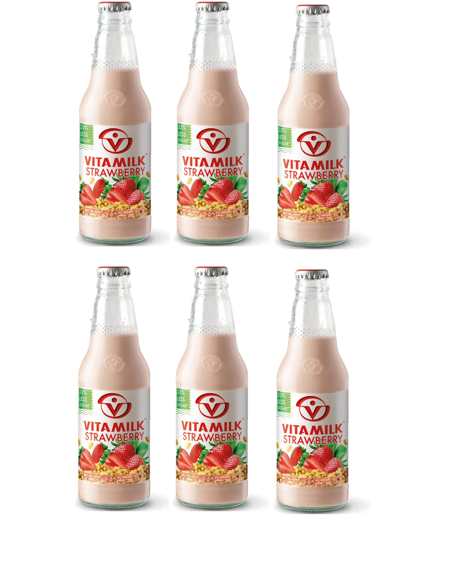 Vitamilk Strawberry Soy Milk 10 fl oz, 6 Bottles - Walmart.com