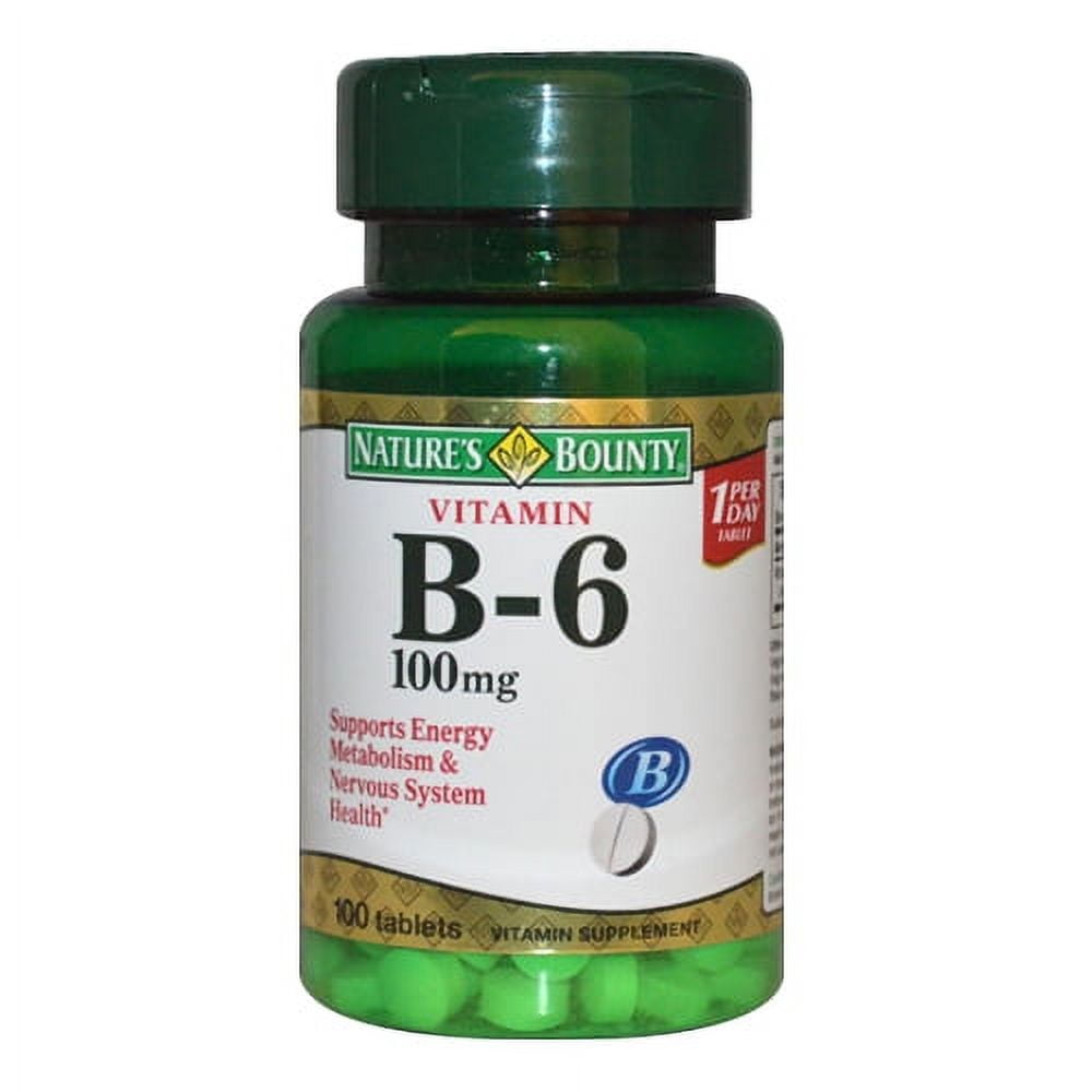 Vitamin B-6 100 Mg Dietary Supplement Tablets, By Natures Bounty - 100 ...