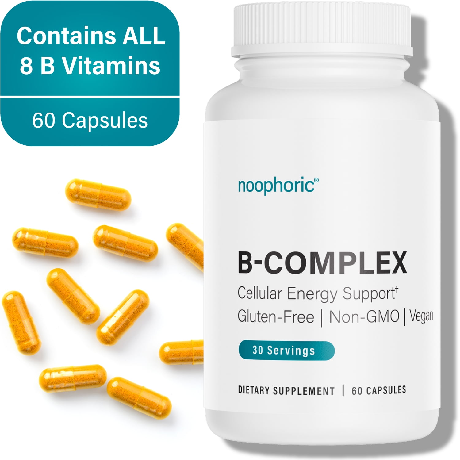 Vitamin B Complex - B1, B2, B3, B5, B6, B7, B9, B12, C, Inositol ...