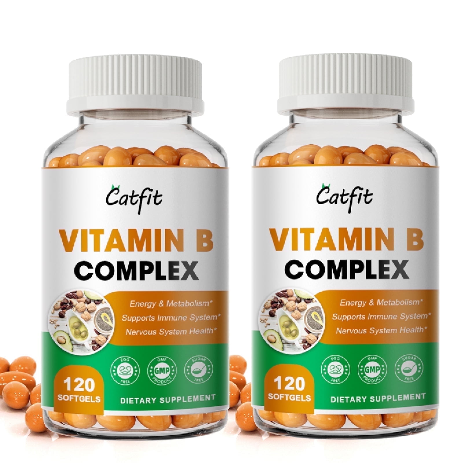 Vitamin B Complex Capsules, with Vitamin B1, B2, B3, B6, Biotin (B7 ...