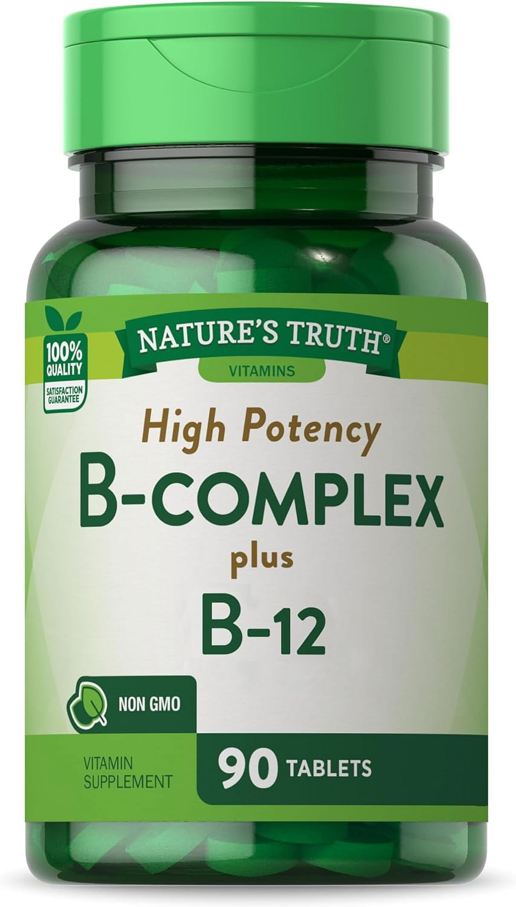 Nature's Truth High Potency B-Complex with B12, 90 Vegetarian Tablets ...