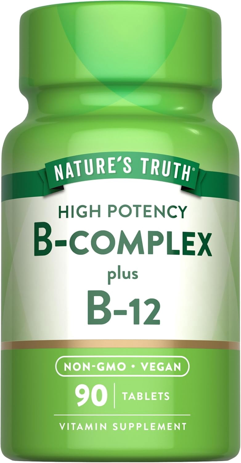 Nature's Truth Vegan B Complex with B12 Tablets 90 Count – High Potency ...