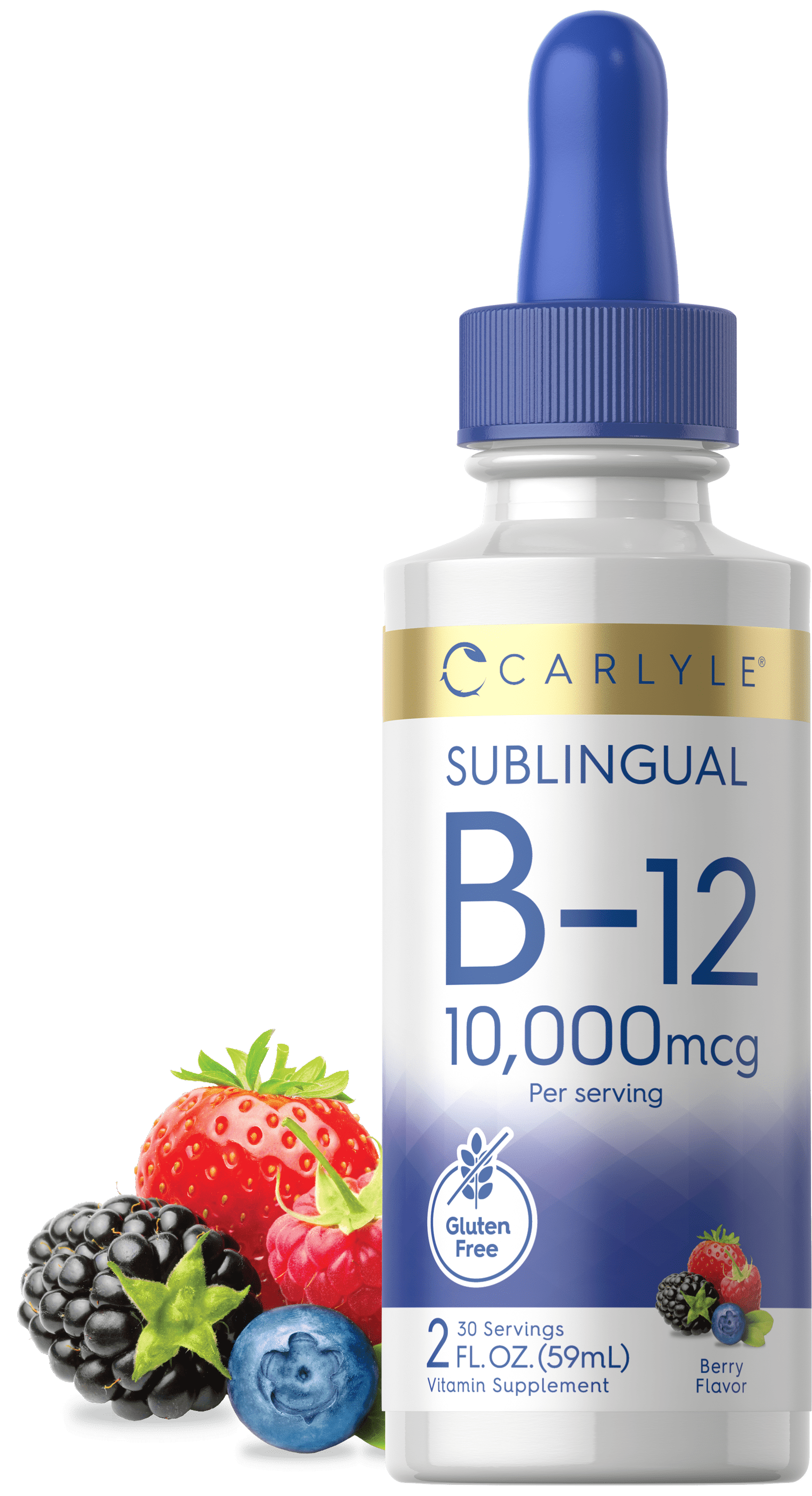 Carlyle Vitamin B12 Sublingual Liquid | 10,000mcg | 2 fl oz ...