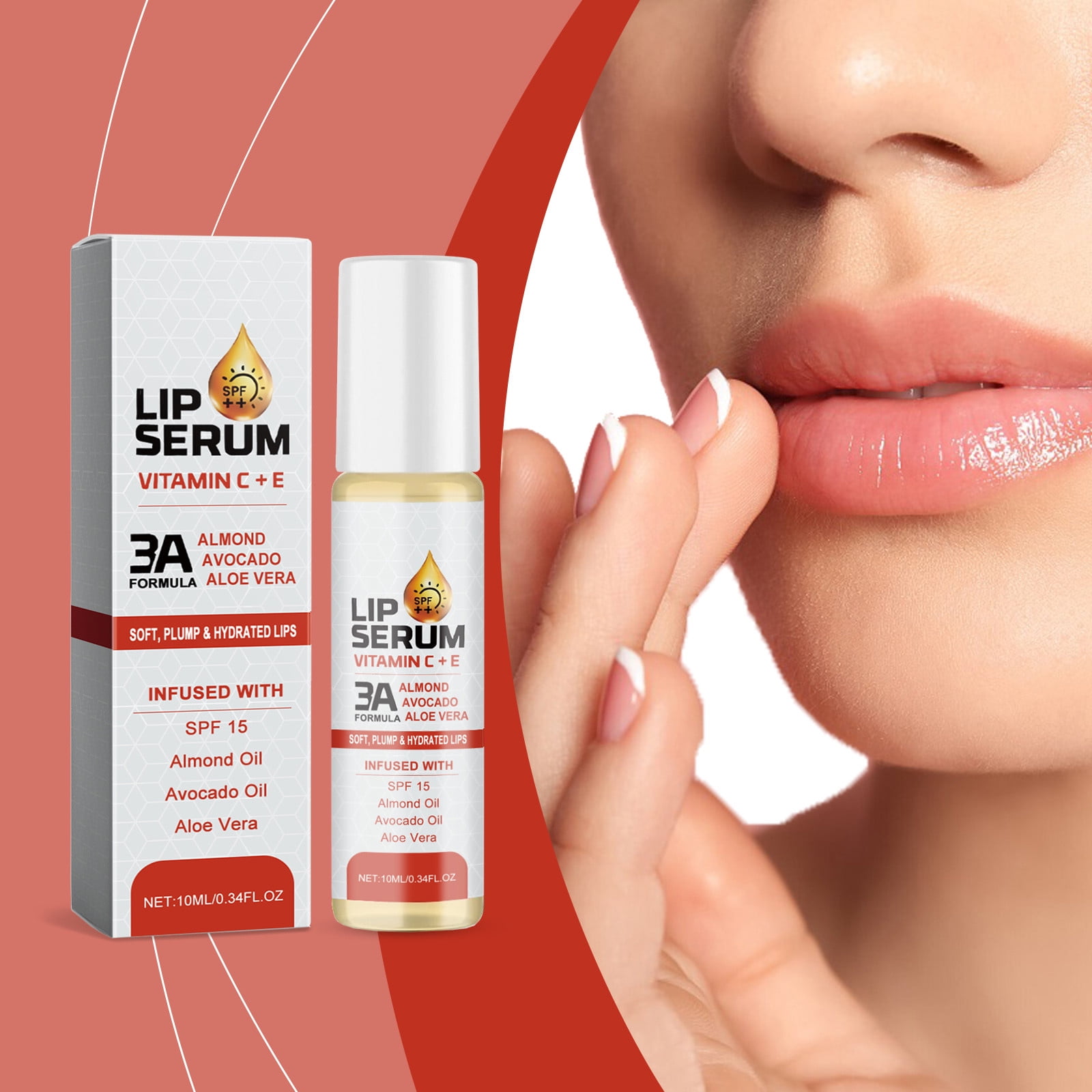 Vitamin C + E Lip Serum Oil - Brightening & Moisturizing Lip Essence - Improves Lip Lines ...