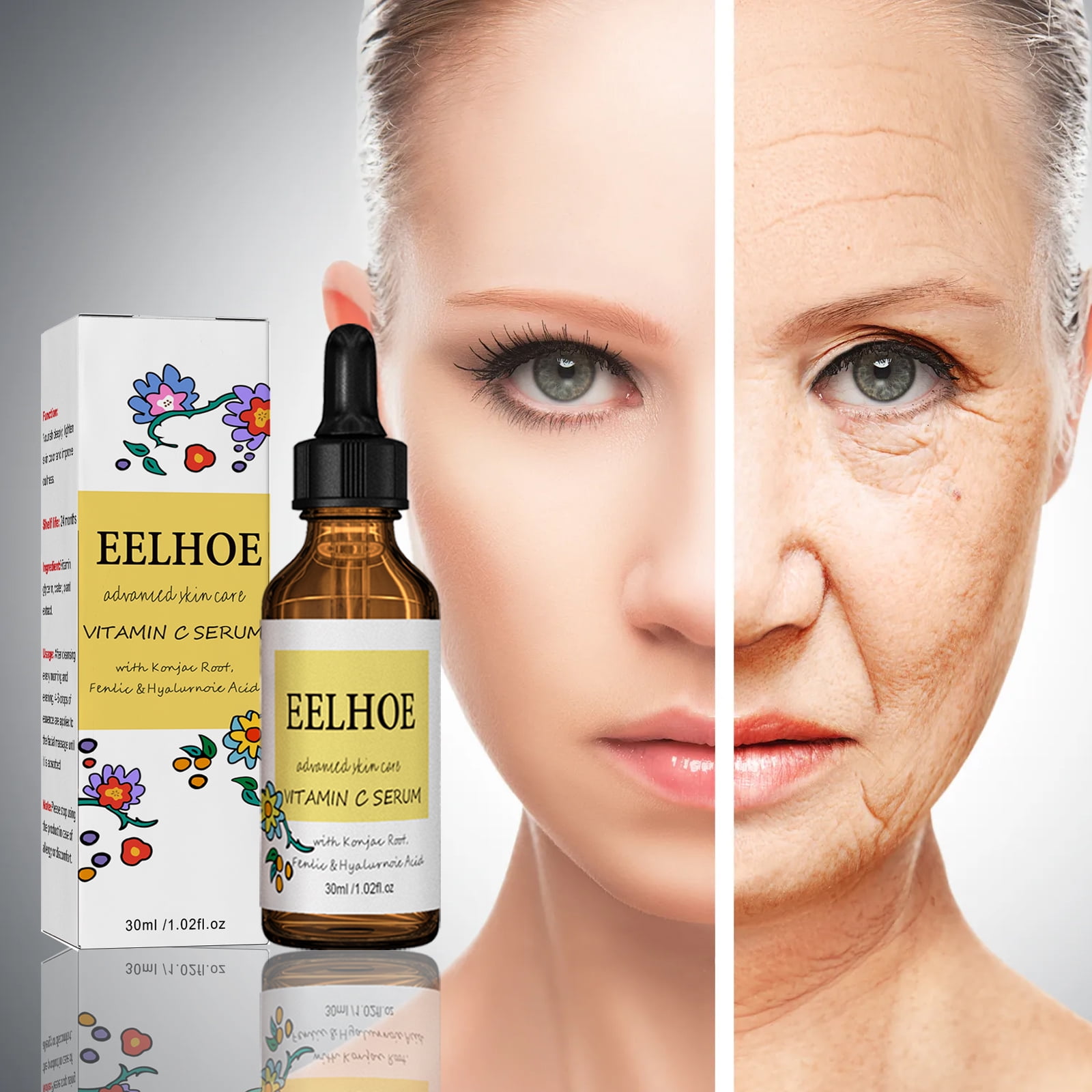 Vitamin C Essence, Brightens Skin, Moisturizes Shrink Pores Firming And Anti-Wrinkle Solution ...