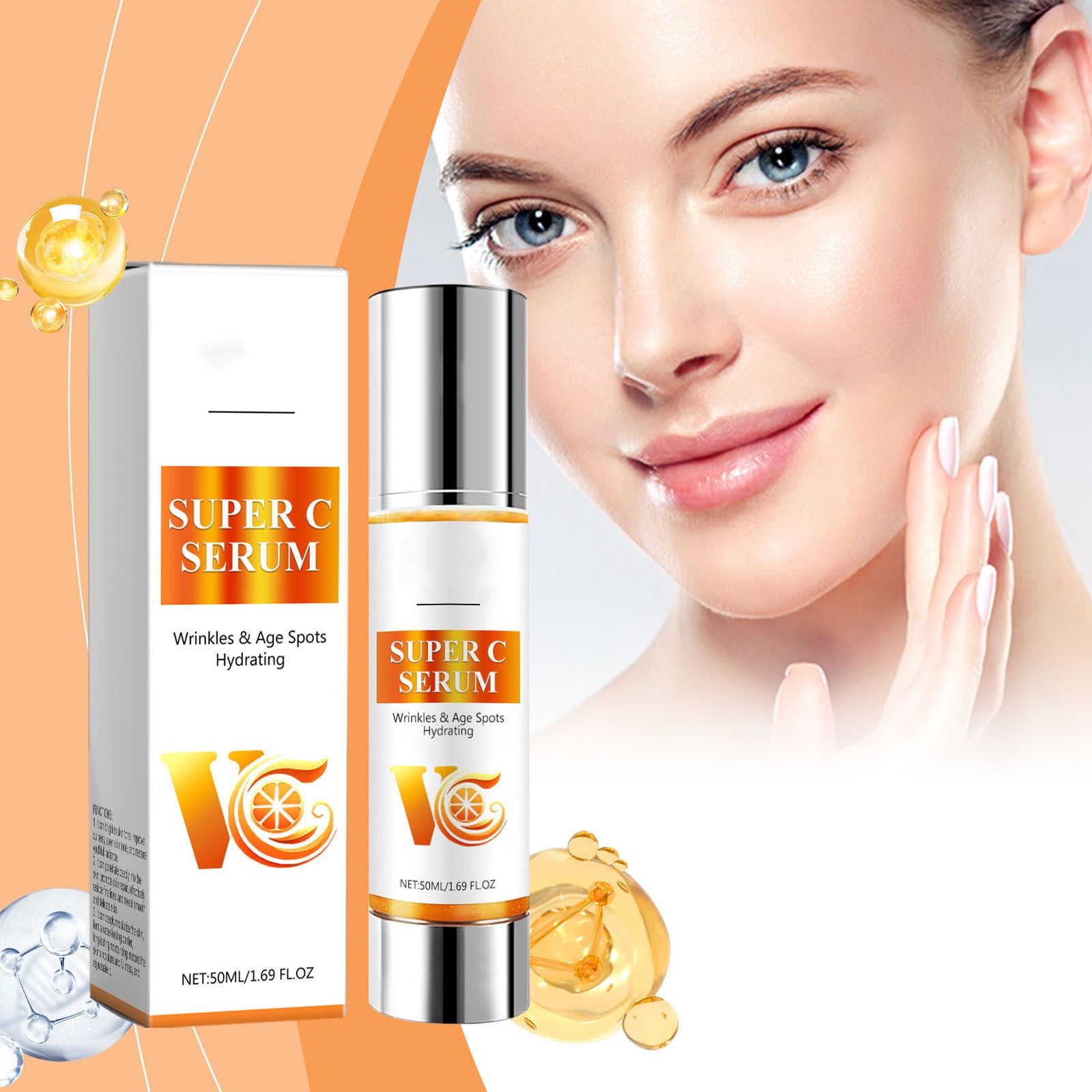 Vitamin C Face Serum - 50ml Firming, Brightening & Moisturizing Facial Essence with Antioxidants ...