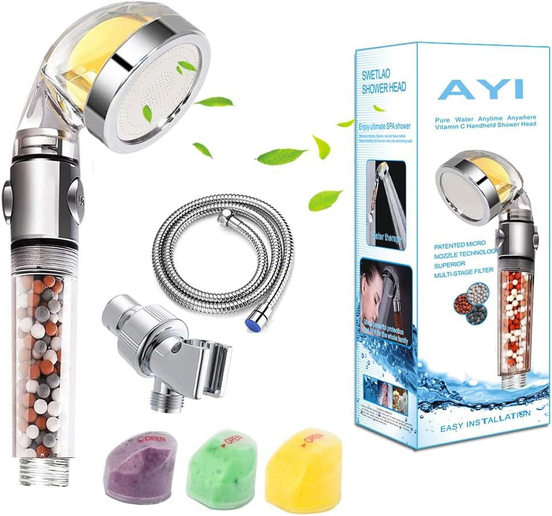 Vitamin C Filtered High Pressure Handheld Shower Head With Bracket And