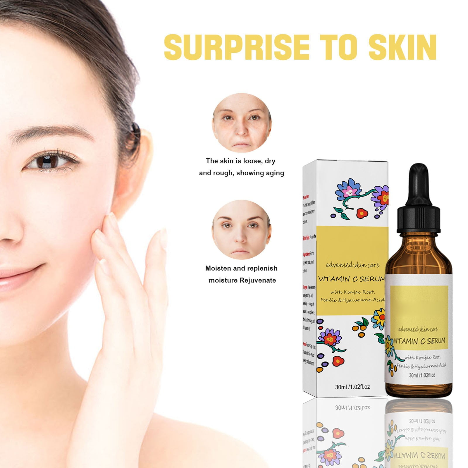 Vitamin C For Hydration Pore Firming Aging Skin Elasticity Reduces Fine ...