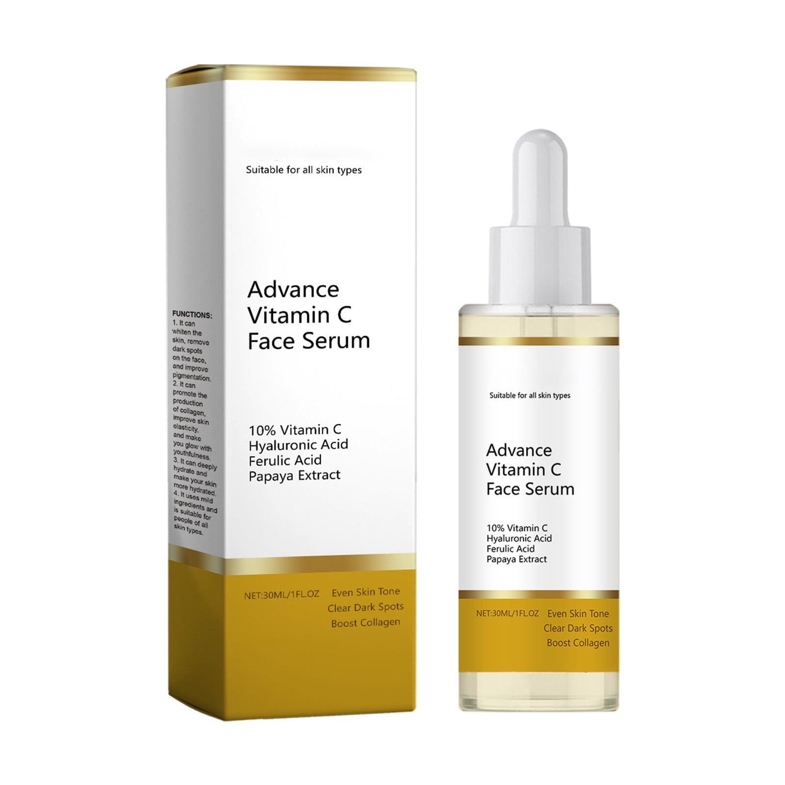 Vitamin C Serum - Brightening & Collagen Boost - with Ferulic Acid ...