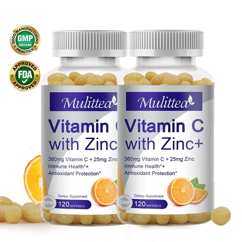 Vitamin C and Zinc Supplement (240 Capsules) - 1000 mg Vitamin C with ...