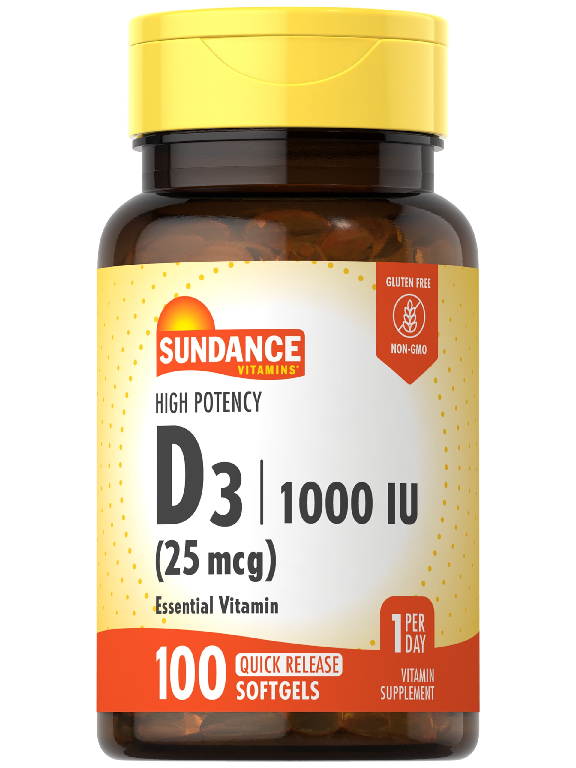 Sundance High Potency Vitamin D3 1000 IU Quick Release - Non-GMO ...
