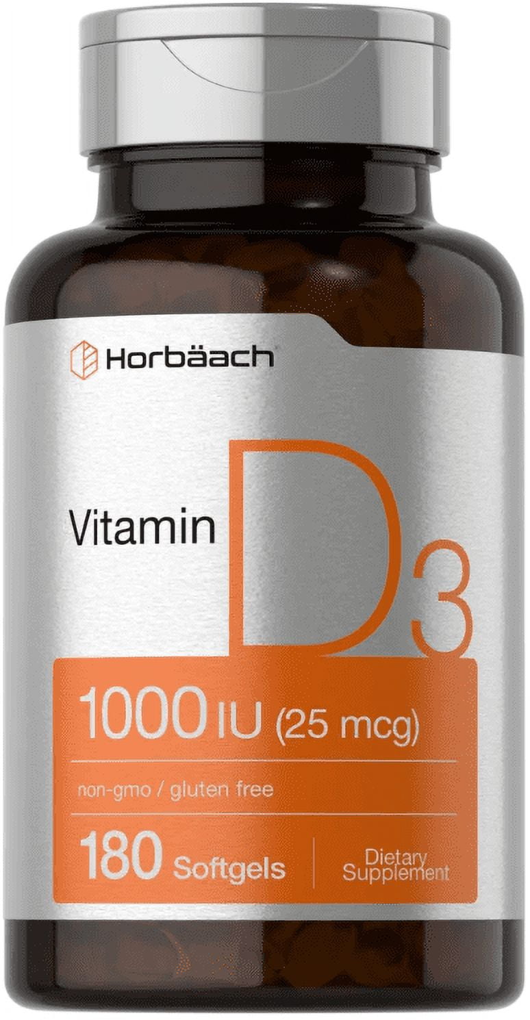 Vitamin D3 1000IU Softgels (25mcg) | 180 Count | For Men and Women | by ...