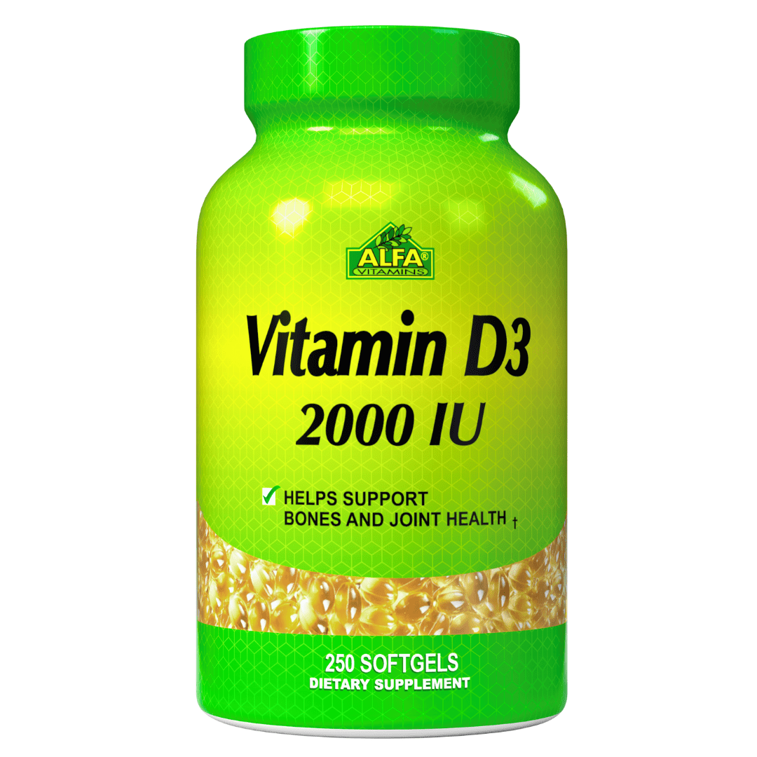 Vitamin D3 2000 IU by Alfa Vitamins - Immune Boost - Healthy Joints ...