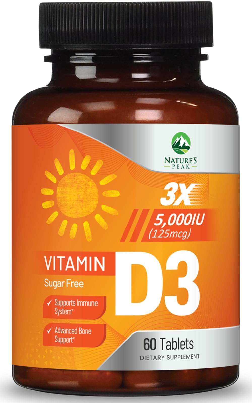Vitamin D3 5000iu (125 mcg) Immune Health Support - High Potency ...
