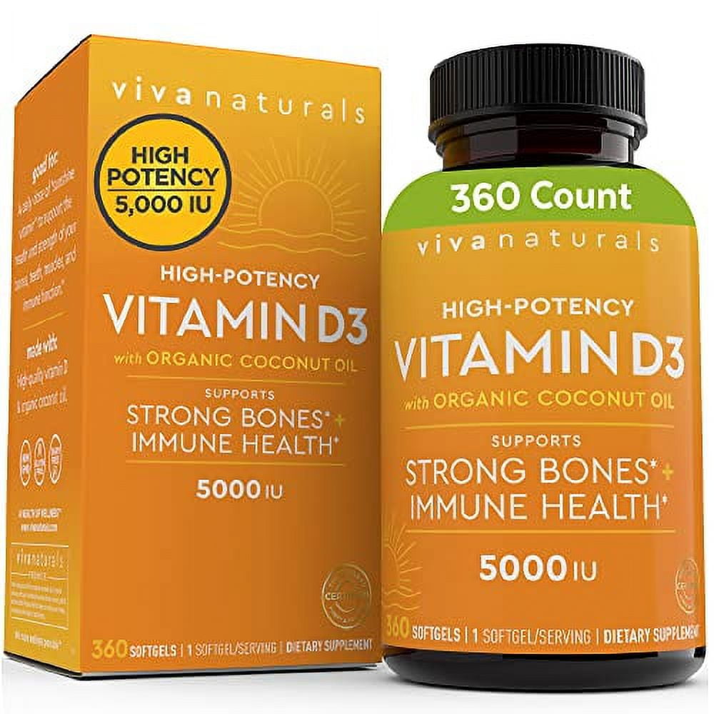 Vitamin D3 5000 IU (360 Softgels) - High Potency Vitamin D Supplements ...