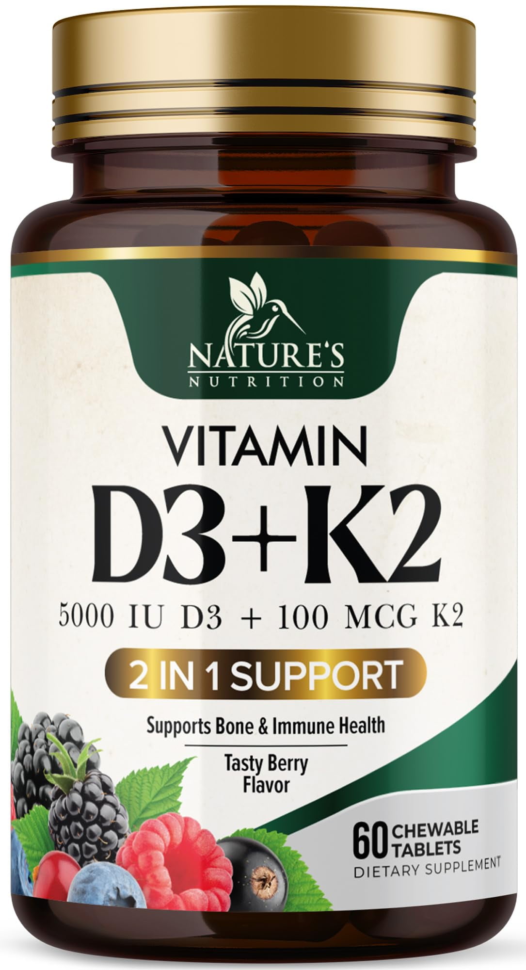 Vitamin D3 5000 IU with K2 100 mcg | K2 MK-7 with D3 Vitamin Supplement, Supports Immune, Heart ...