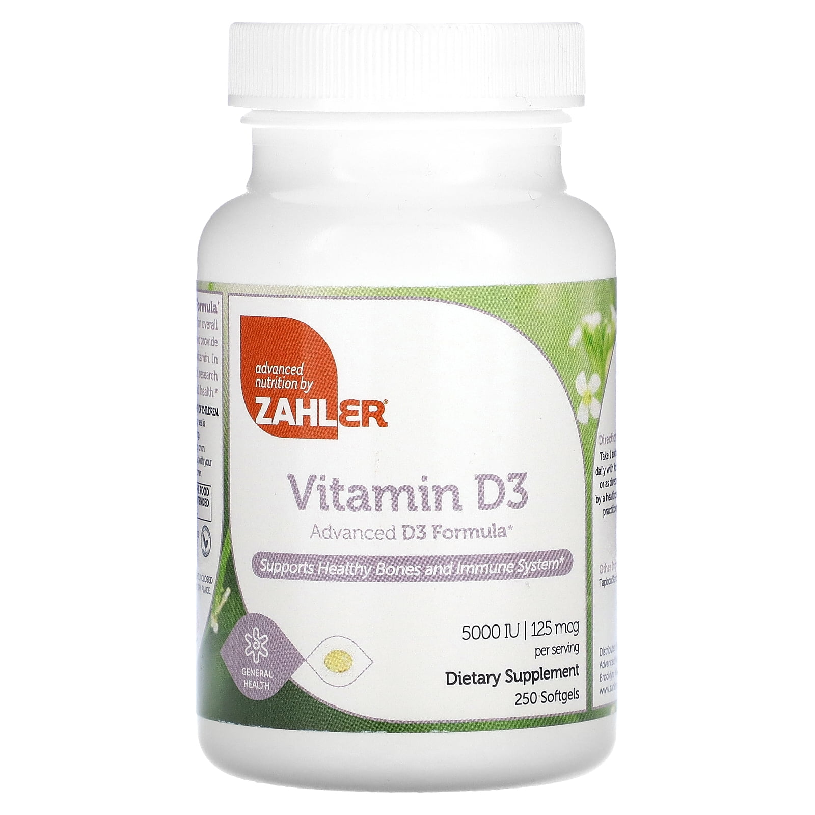 Vitamin D3, Advanced D3 Formula, 125 mcg (5,000 IU), 250 Softgels ...