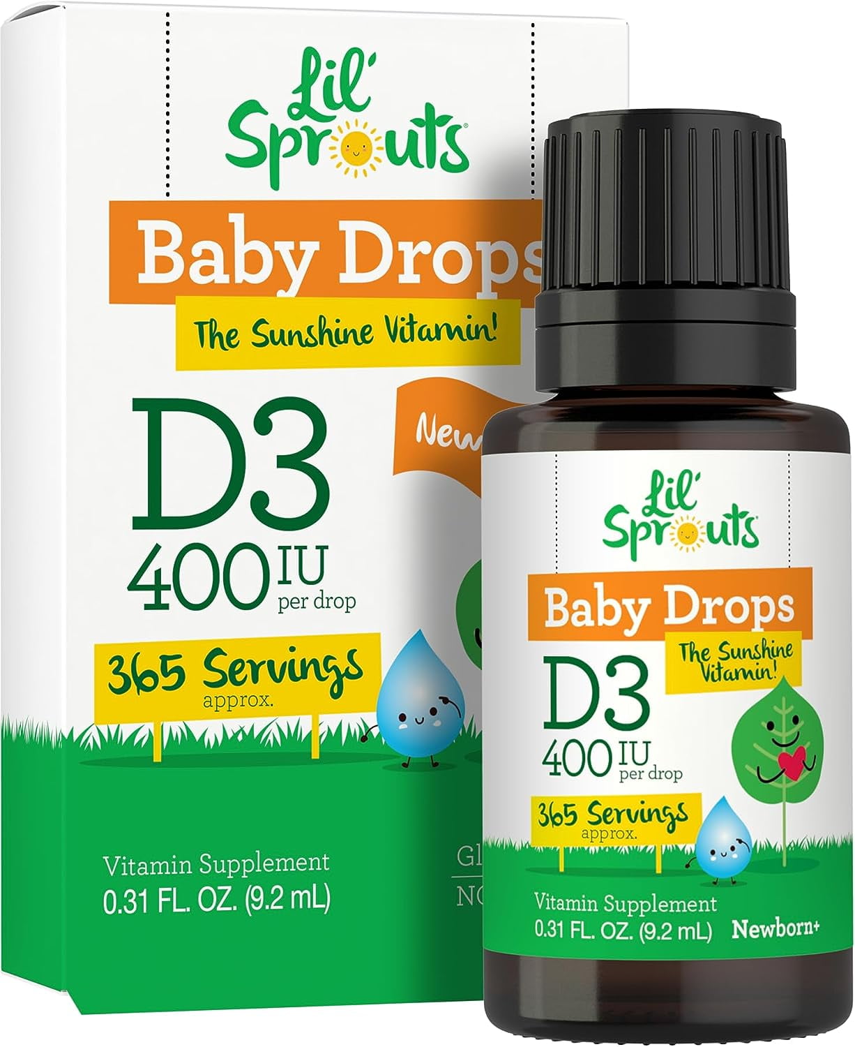 Vitamin D3 Baby Drops 400 IU | 9.2 ml | Vegetarian Supplement | Lil ...