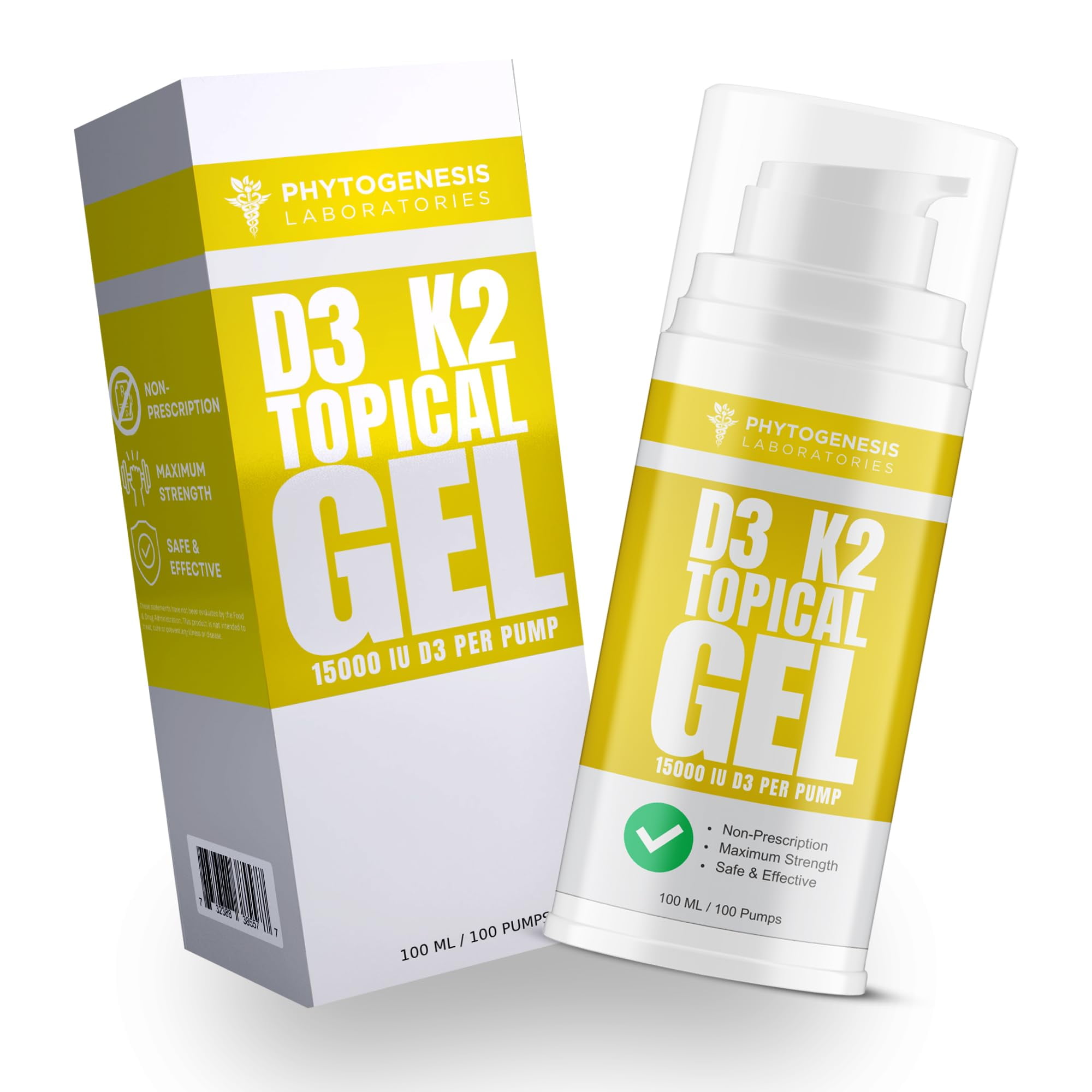Vitamin D3 K2 Maximum Strength Topical Gel - 15000+ IU Per Pump - The Sunshine Vitamin ...