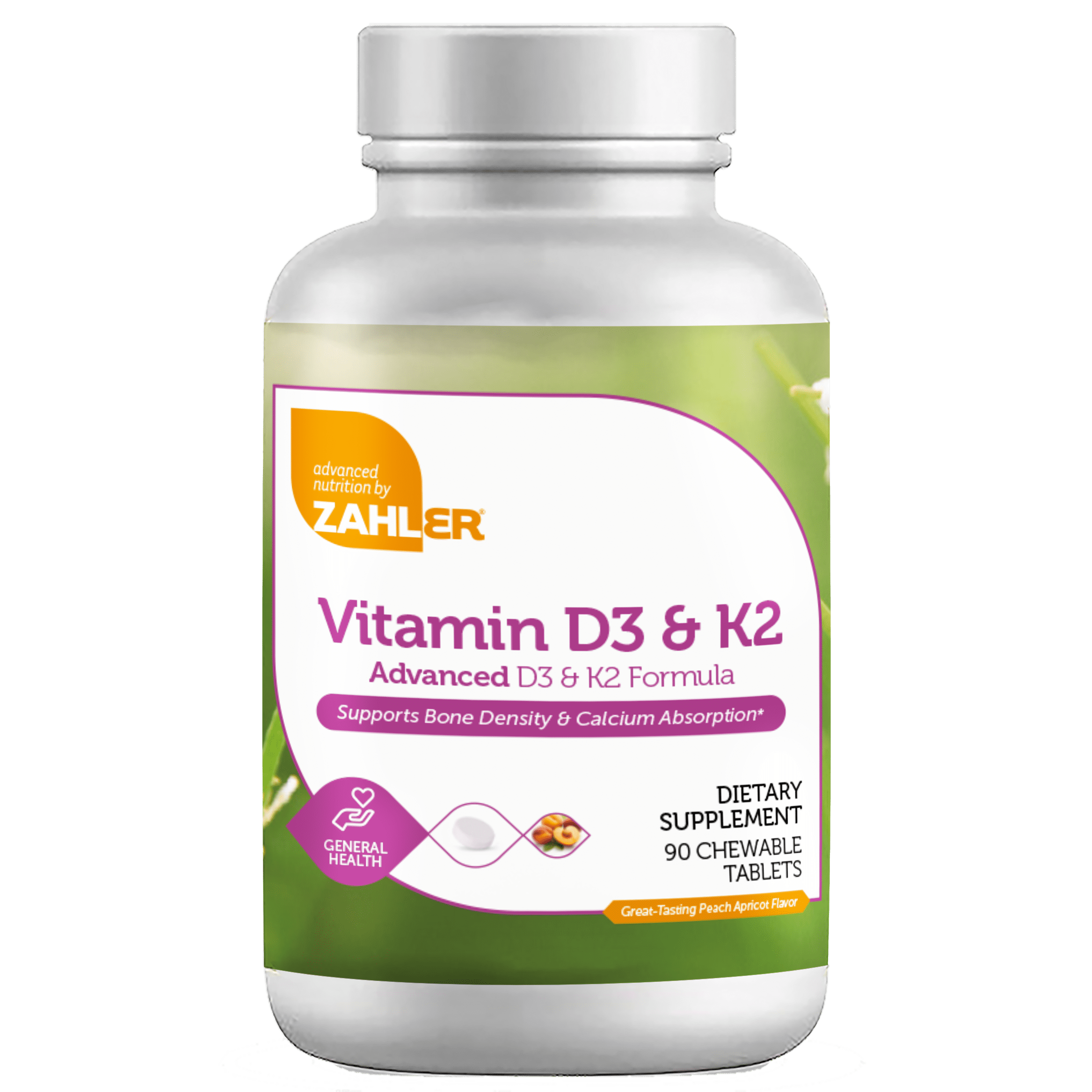 Vitamin D3 & K2, Peach Apricot, 90 Chewable Tablets, Zahler - Walmart.com