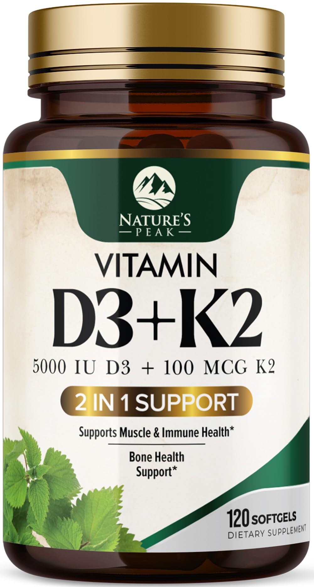 D3 K2 Vitamin - Vitamin D3 5000 IU Per Softgel - High Potency Vitamin ...