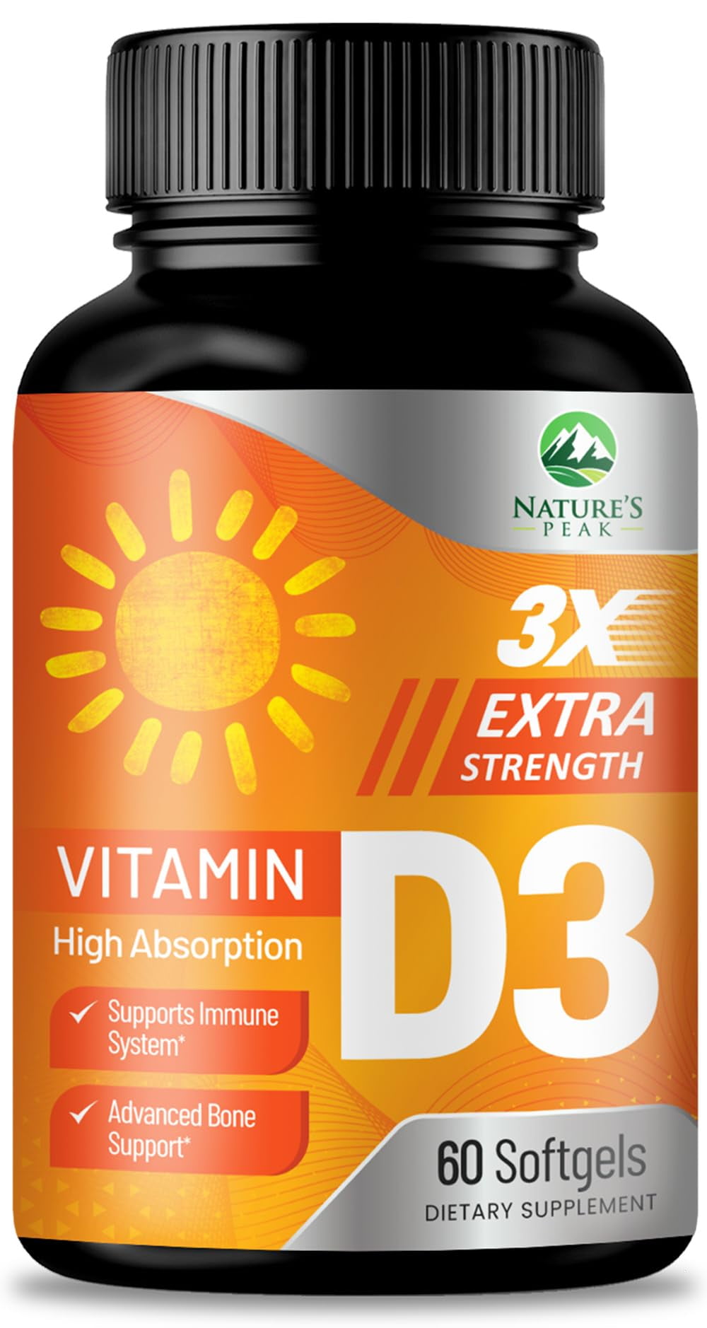 Vitamin D3 5000 IU Softgels (125 mcg), Extra Strength Vitamins D-3 ...