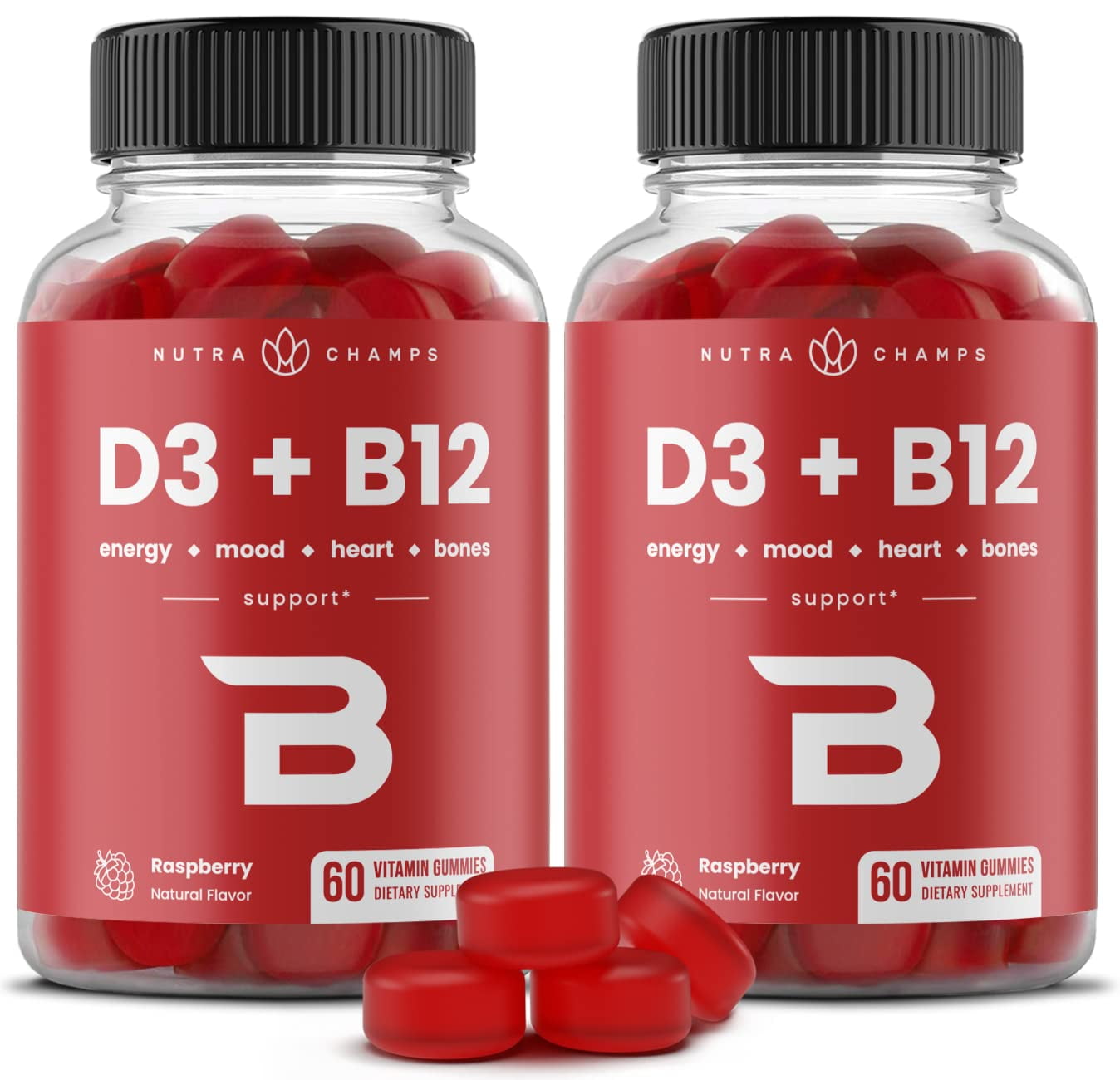 Vitamin D3 & Vitamin B12 | Methyl B12 Gummies for Adults & Kids ...
