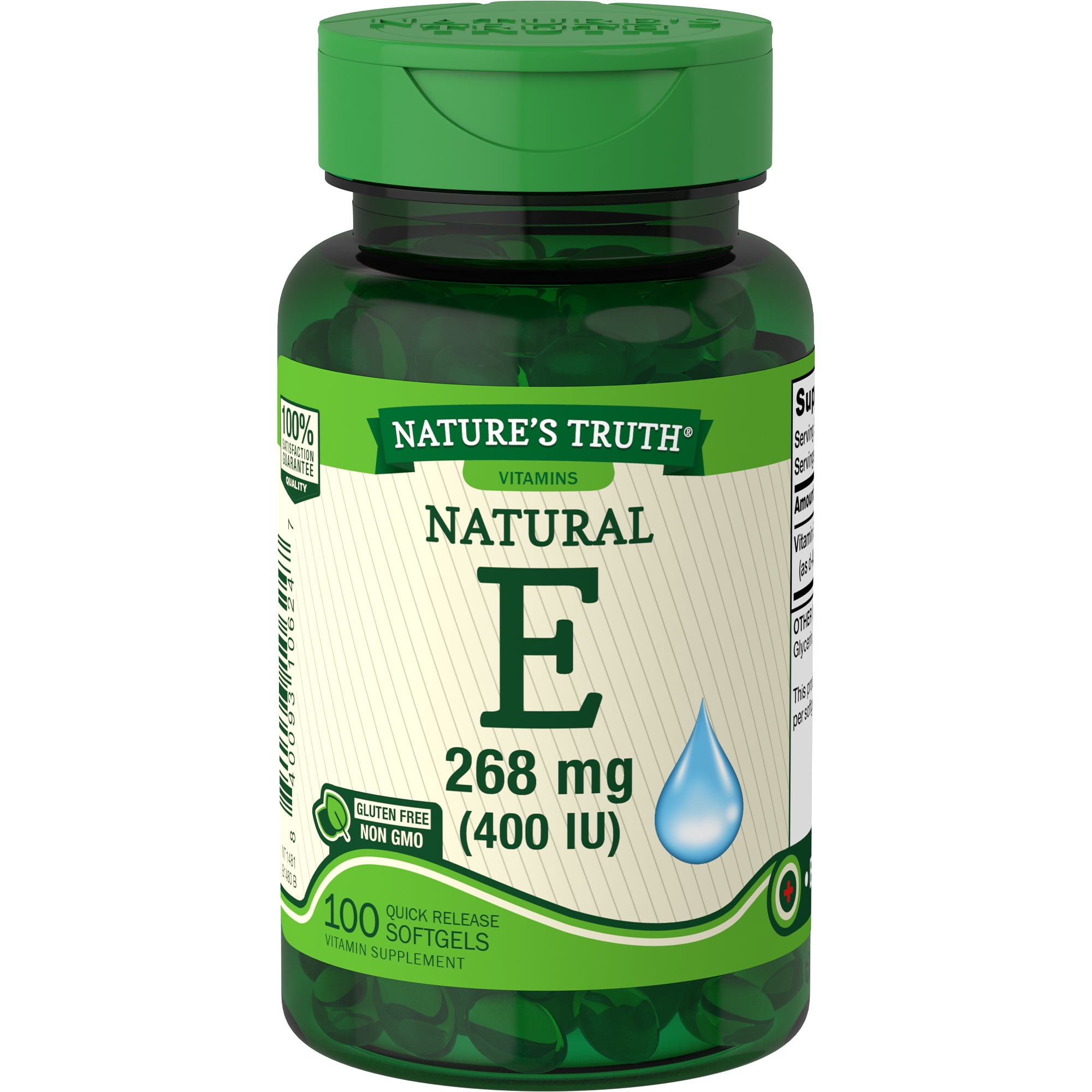Nature's Truth, Vitamin E Capsules, 400 IU, 100 Softgels - Walmart.com