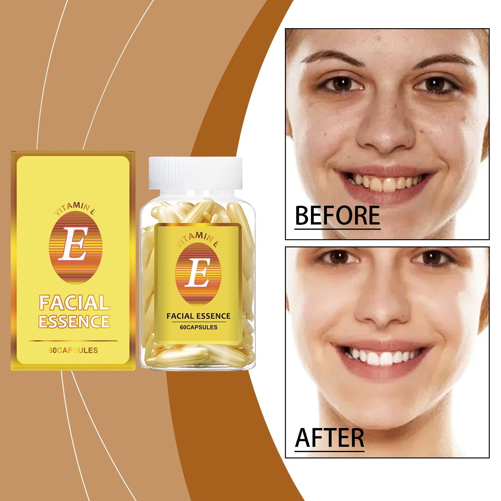 Vitamin E Facial Moisturizing Capsules - 60 Count, Hydrating ...