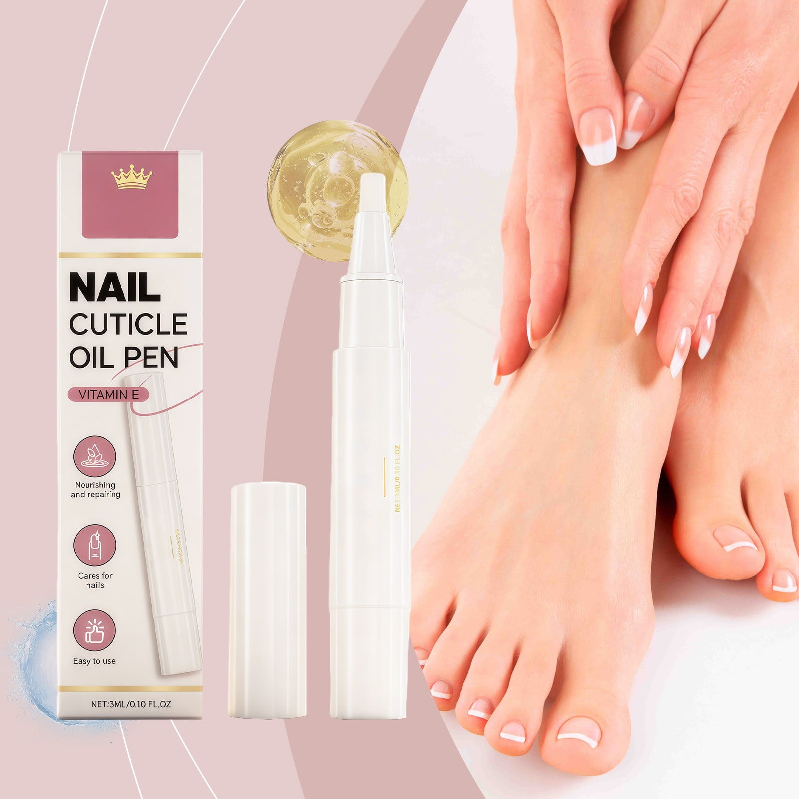 Vitamin E Nail and Cuticle Pen for Dry Brittle Nails, Hydrating Cuticle ...