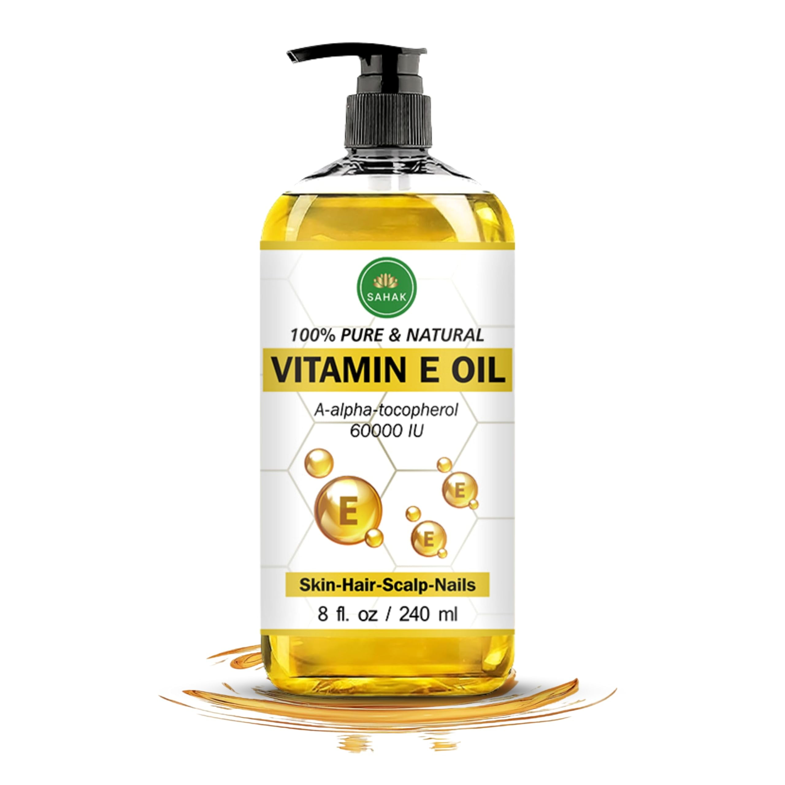 Vitamin E Oil 8 SBF3 Oz Organic Blend 60,000 IU - 100% Natural Hexane ...