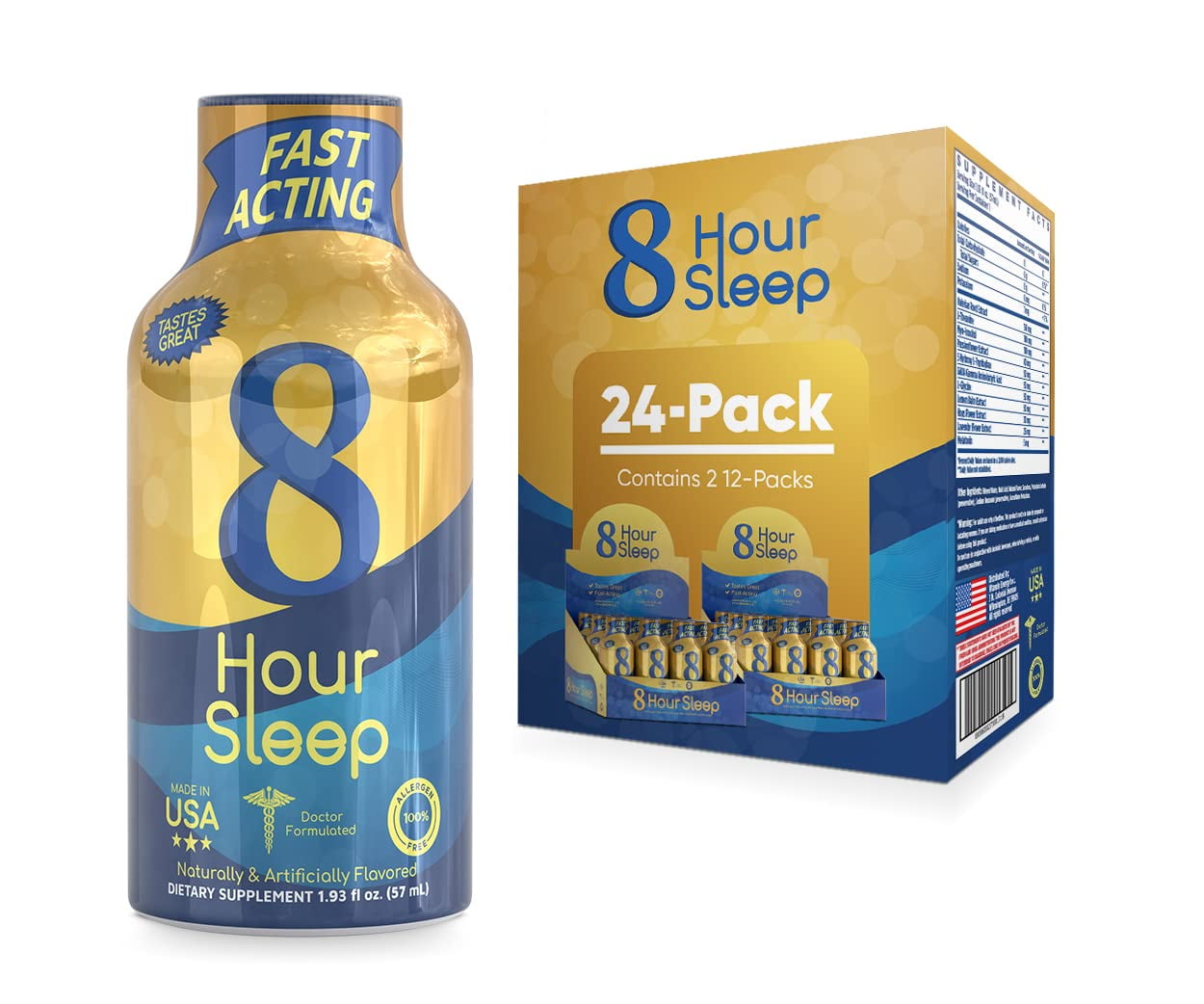 Vitamin Energy 8-Hour Sleep Drink Shots, Natural Berry flavor, 1.93 Fl ...