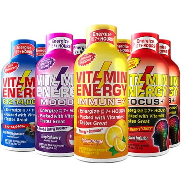 Vitamin Energy Variety, Wellness Shots, Natural Healthy Energy, Focus ...