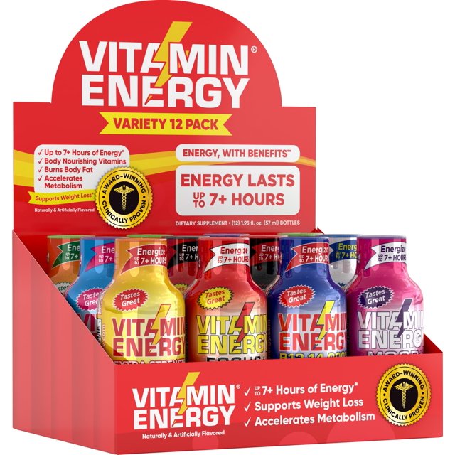 Vitamin Energy Variety, Wellness Shots, Natural Healthy Energy, Focus ...