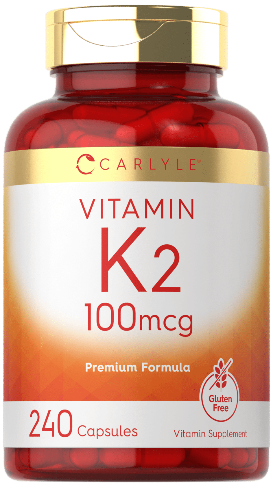 Carlyle Vitamin K2 MK-4, 100 mcg | 240 quick release capsules, Non-GMO & Gluten Free - Walmart.com