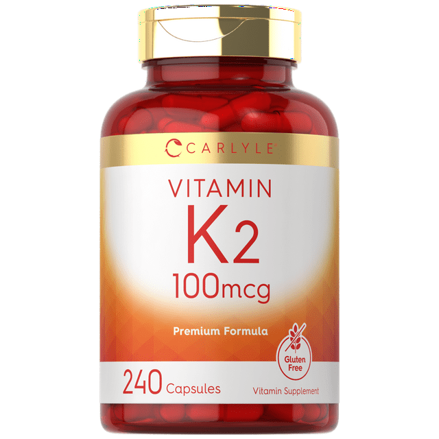 Carlyle Vitamin K2 MK-4, 100 mcg | 240 quick release capsules, Non-GMO ...