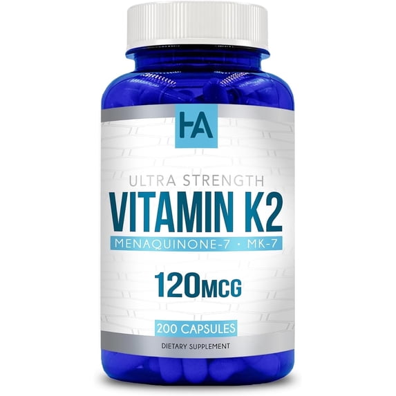 Healing Awakening Vitamin K2 MK-7 120 MCG, 200 Vegetarian Capsules ...