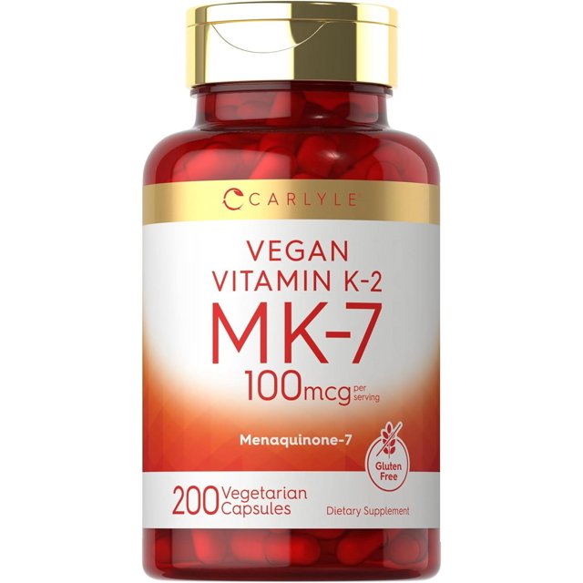 Vitamin K2 MK7 100mcg | 200 Vegan Capsules | Menaquinone-7 Supplement ...