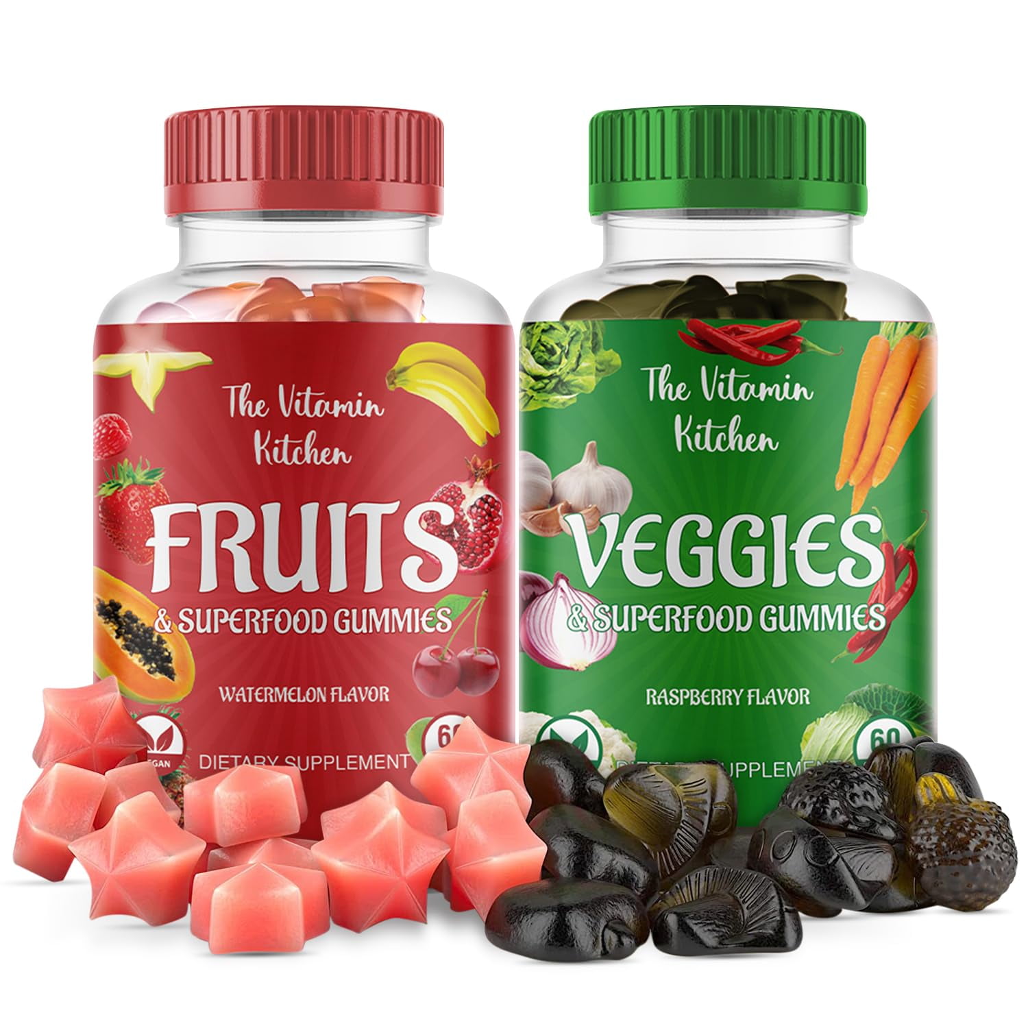 Vitamin Kitchen Superfood Natural Veggie & Fruit Gummies, 120 Chews ...