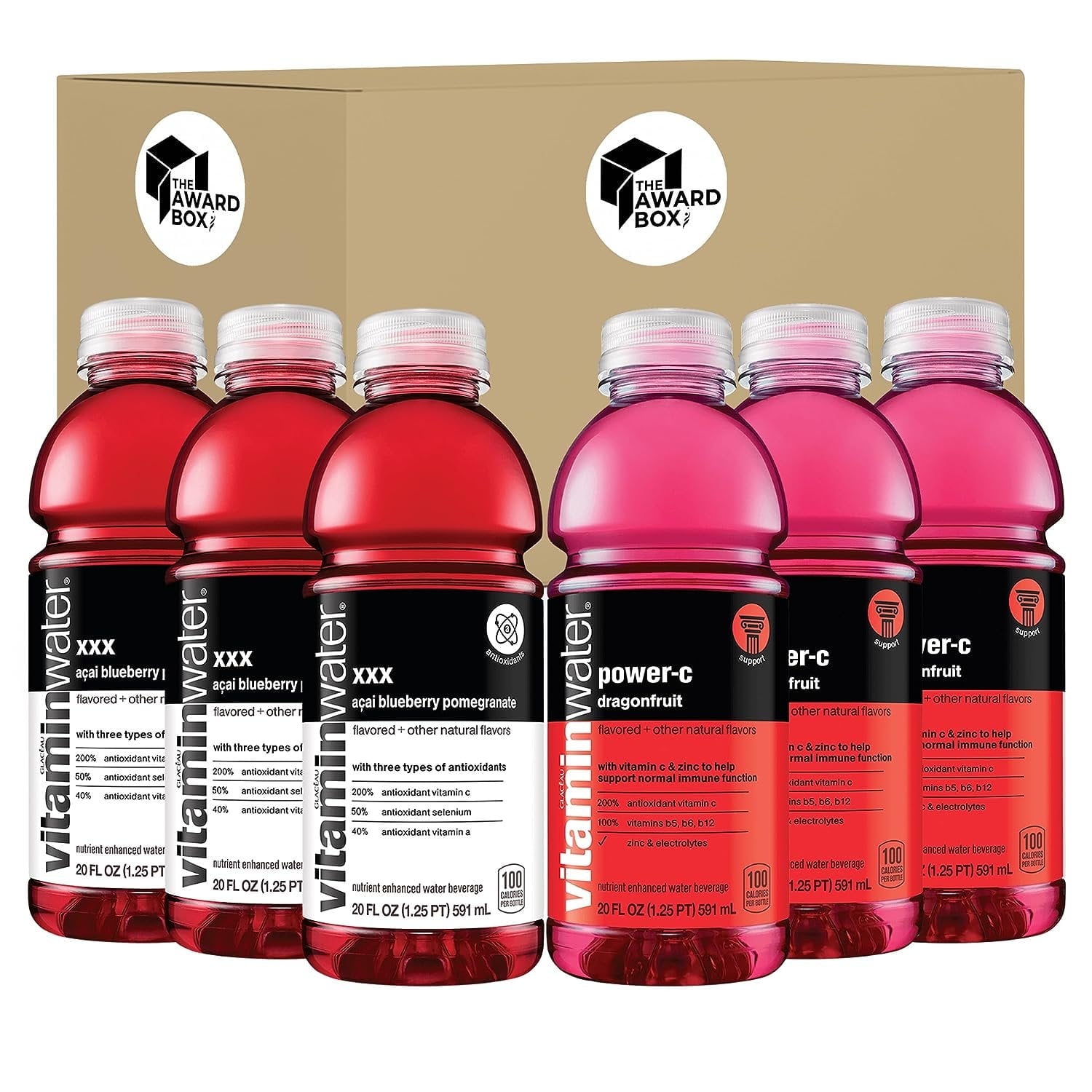 Vitamin Water 3 Acai-Blueberry-Pomegranate and 3 Dragonfruit 20 fl oz ...