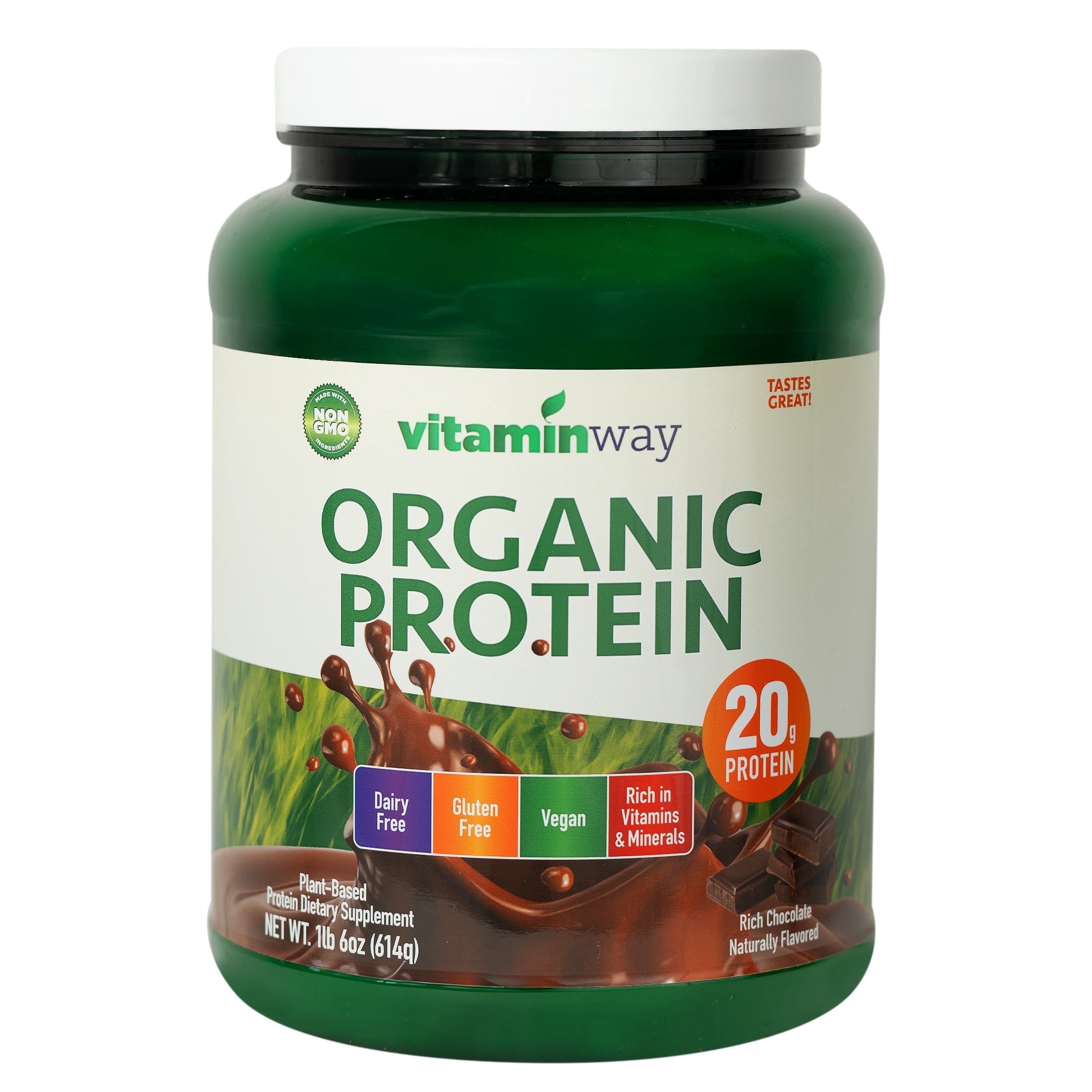 Vitamin Way Organic Protein Powder Chocolate, 20g Non-GMO Gluten Free ...