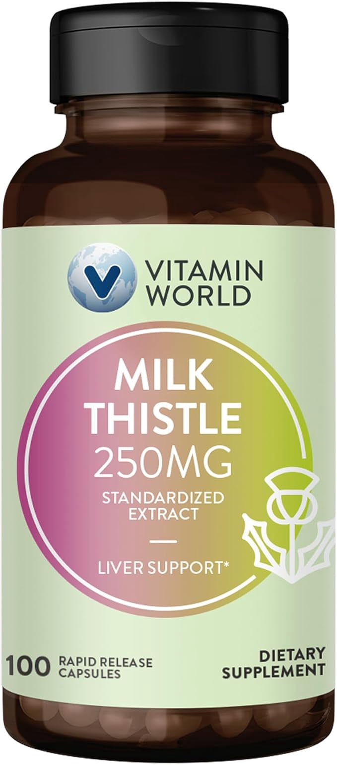 Vitamin World Milk Thistle (Silymarin) Standardized Extract 250mg 100 ...