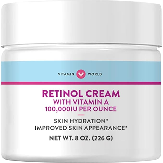 Vitamin World Retinol Cream 100,000 IU 8 oz., Vitamin A, Face Cream ...