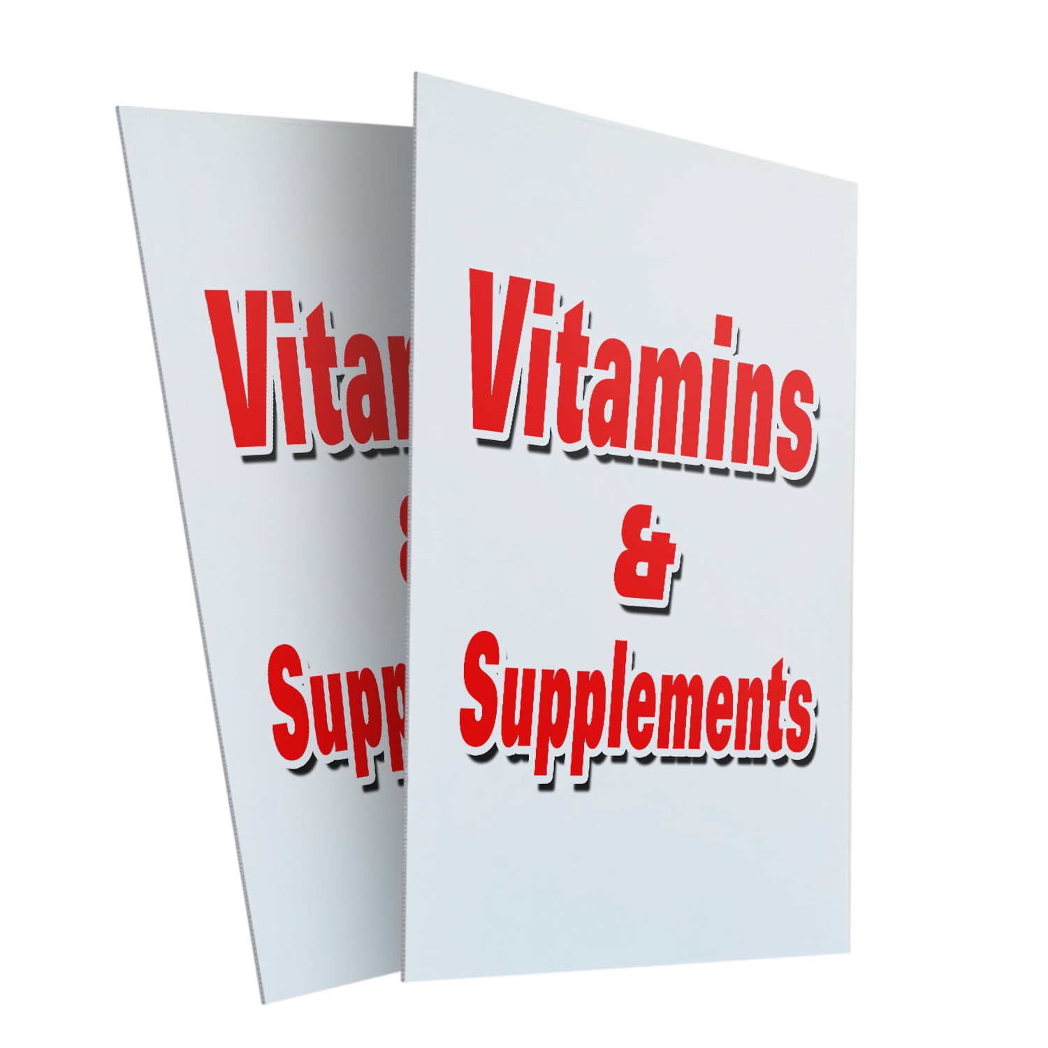 Vitamins & Supplements (2-PACK) 24" x 36" Plastic Signs | Sign Insert ...