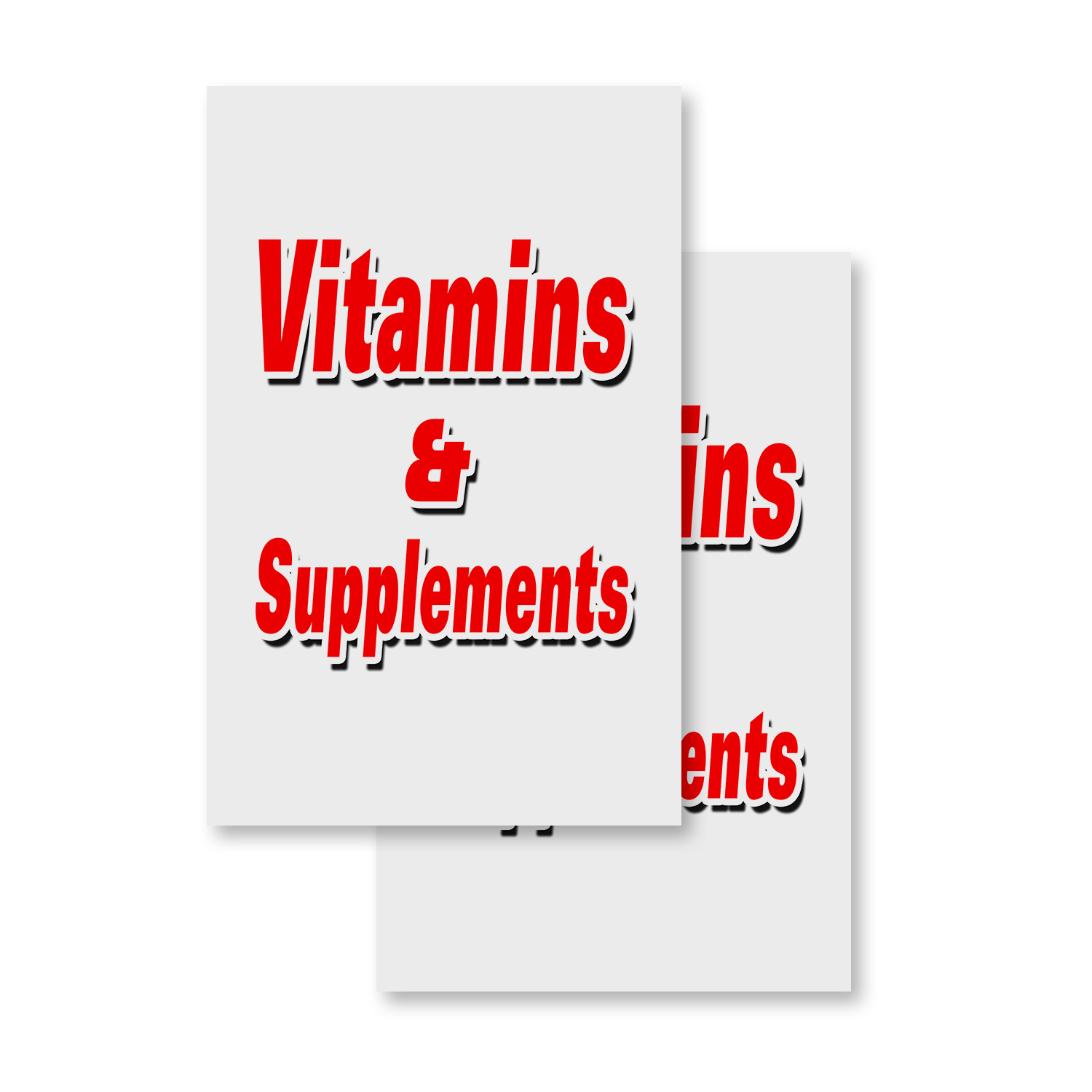 Vitamins & Supplements (2-PACK) 24" x 36" Vinyl Decals | Sign Insert ...