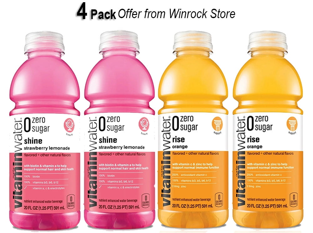 Vitaminwater Rise Zero Sugar Orange Flavored Water Beverage, 20 fl oz & Vitaminwater zero sugar ...
