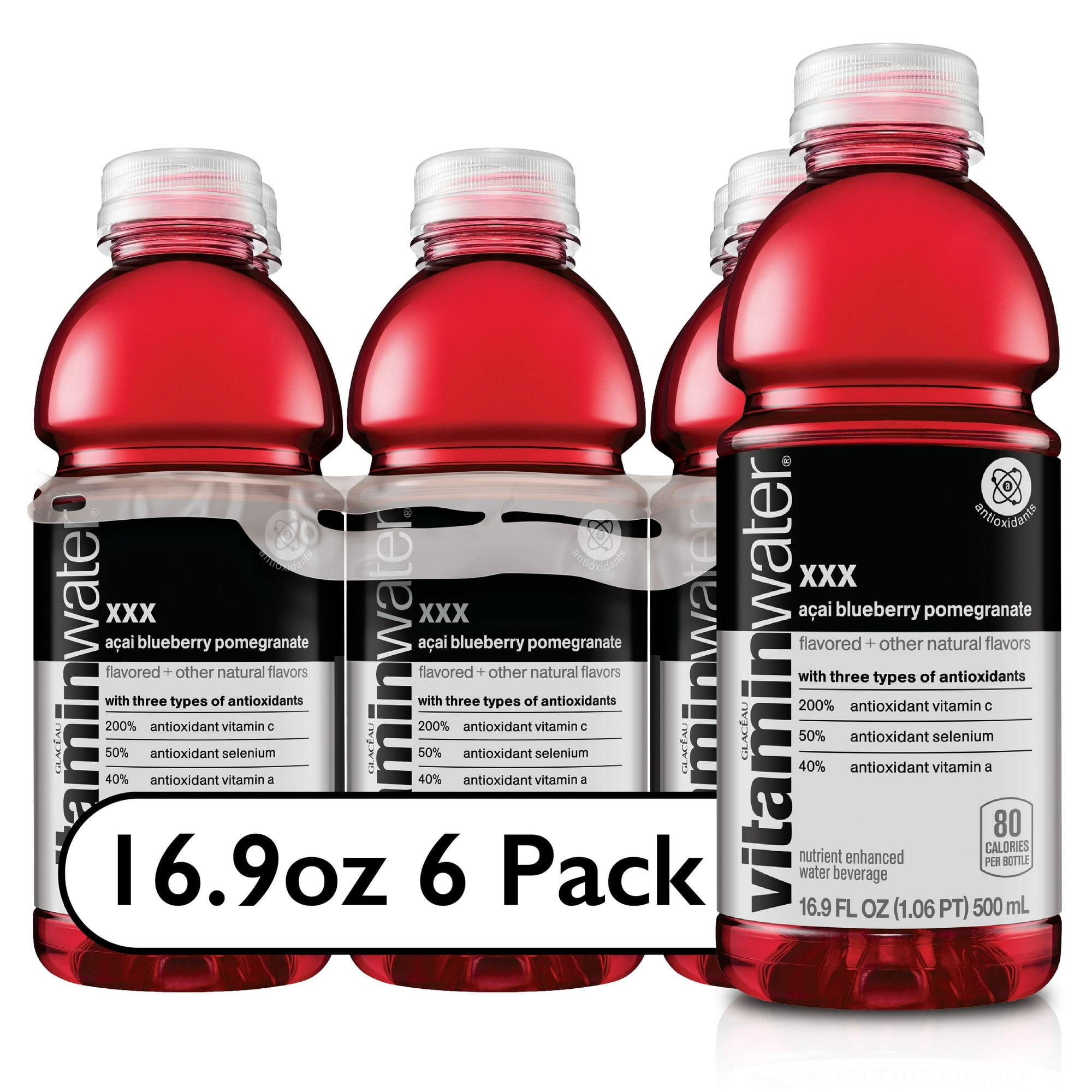 Vitaminwater Xxx Acai-Bluebery-Pomegranate, 16.9 Fl Oz, 6 Count ...